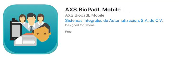 AXS.BioPadL Mobile - App Gratuita para Control de Acceso con Terminales BioPad