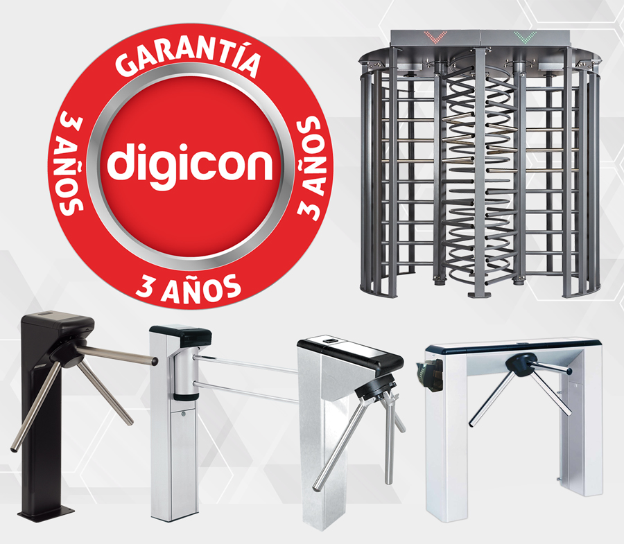 Garantía de 3 Años en Torniquetes Digicon