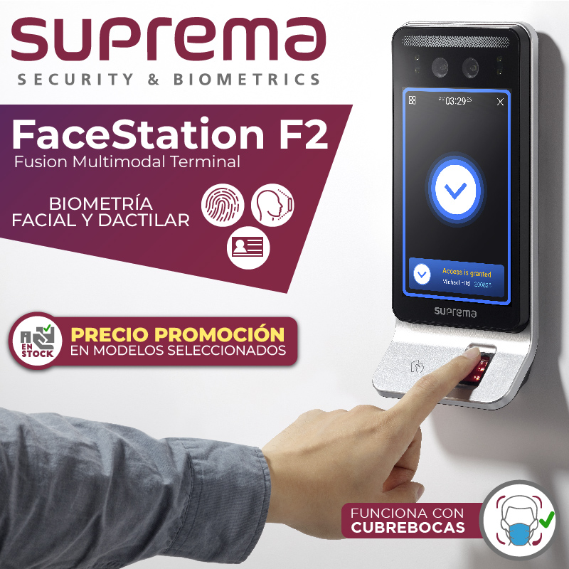 Suprema FaceStation F2 | Precio Promoción en Modelos FSF2-AB y FSF2-ODB
